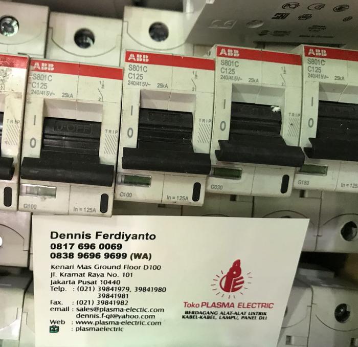 Jual MCB ABB 1 PHASE 1 POLE 125A 125 A S801C 25KA - Jakarta Pusat ...
