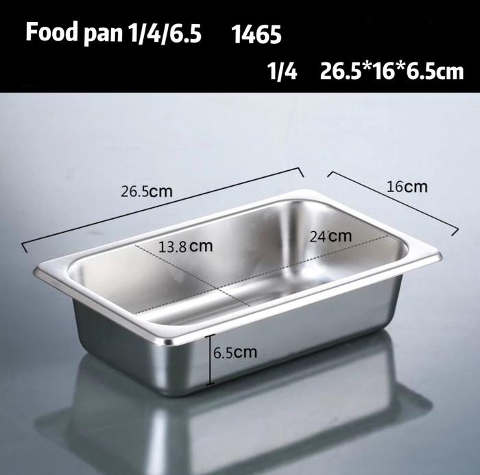 Jual Food pan 1/4 ke dalam 6.5cm wadah penyimpan mutu pan 1465 stainless - Kab. Bandung ...