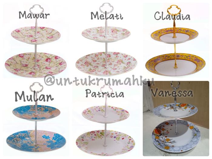 Jual Piring saji 2 susun Vicenza P24N untuk tea time / cupcakes / kue - Jakarta Utara - Untuk ...
