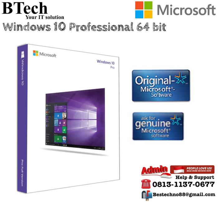 Jual Microsoft Windows 10 Professional 64 bit Original License ...