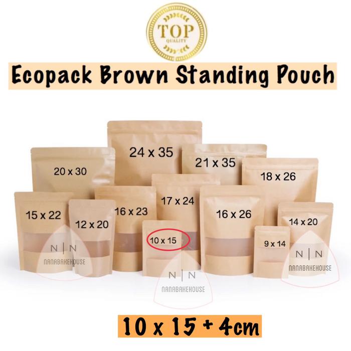 Jual Ziplock back kraft kuning | standing up pouch 10x15cm | kemasan ...