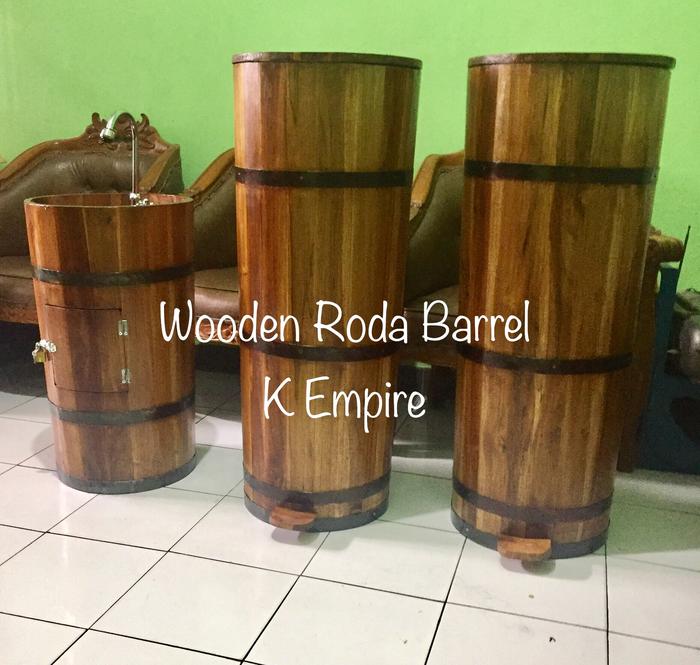 Jual Wastafel kayu jati / gentong wastafel / barrel wastafel cuci ...
