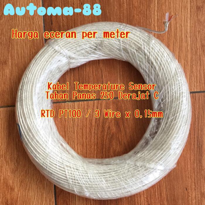 Jual Eceran per Meter Kabel Sensor RTD PT100 3 Wire Tahan Panas Meteran ...