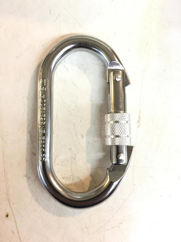 Jual Carabiner Oval 25 KN Screw Baja Galvanis EN362 25 KN Safety ...