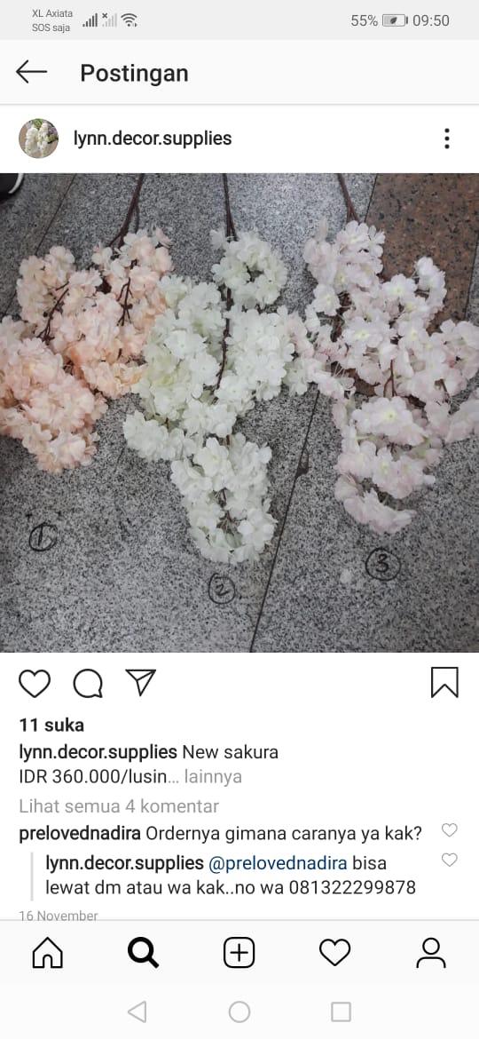 Jual Bunga plastik sakura cherry blossom artifisial - Kota Bandung ...