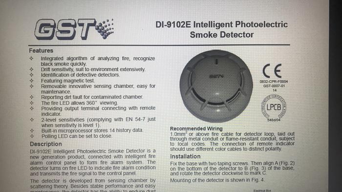 Jual Addressable Photoelectric Smoke Detector GST DI-9102E - Jakarta ...