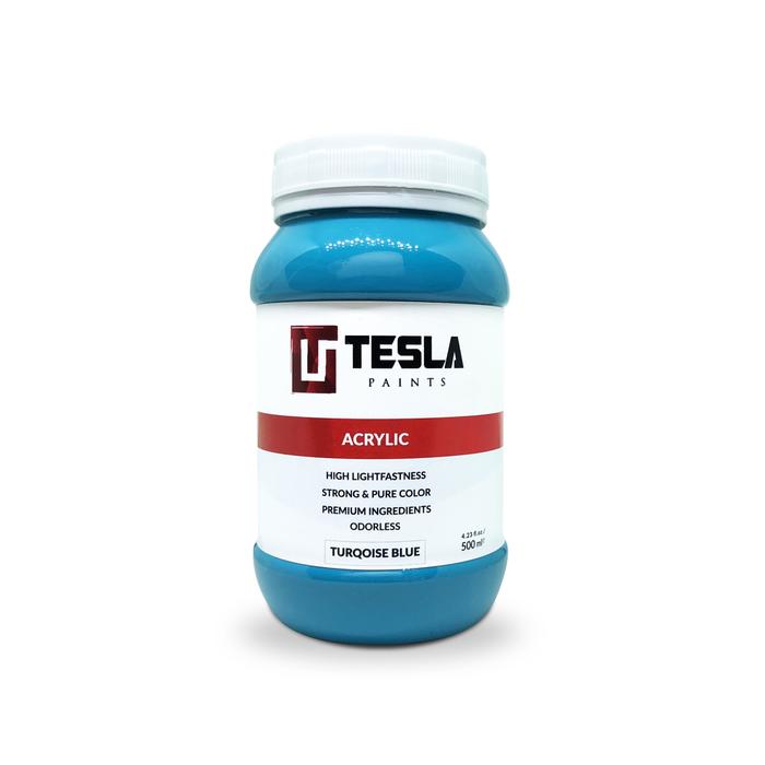 Jual Tesla Paints - Acrylic Paints / Cat Akrilik TURQUOISE BLUE 500ml ...