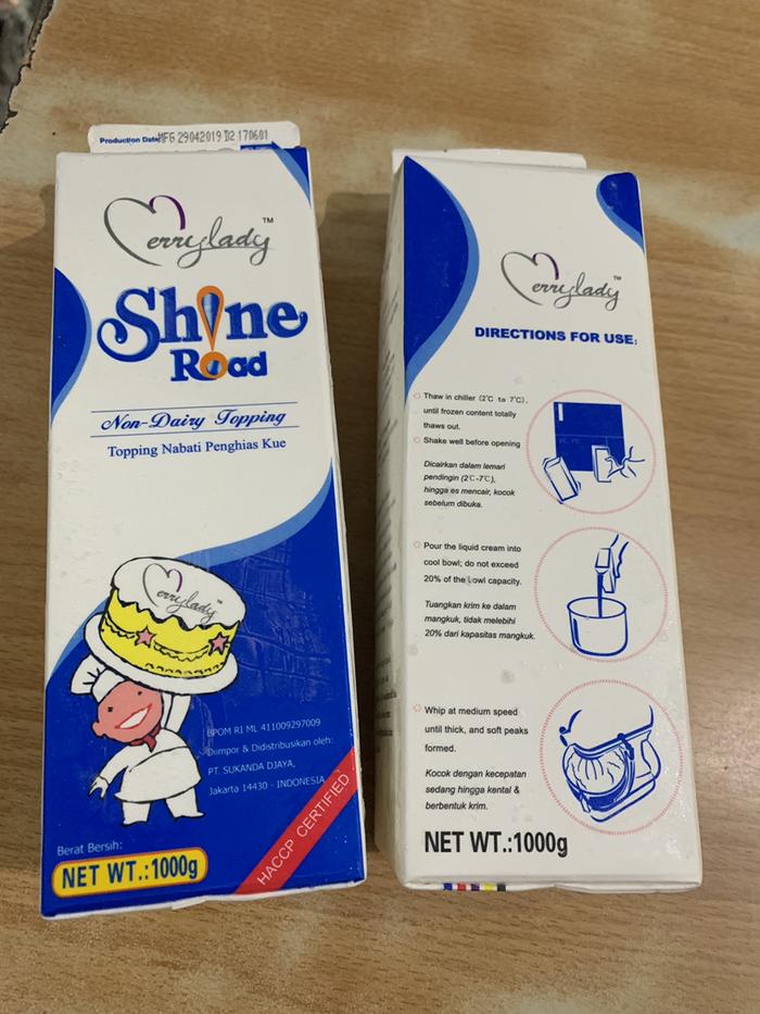 Jual Shine Road non dairy whipping cream topping 1 kg - Jakarta Barat ...