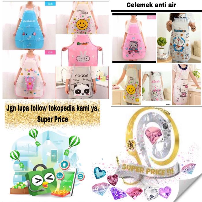Jual Celemek anti air apron celemek masak dapur celemek karakter motif ...