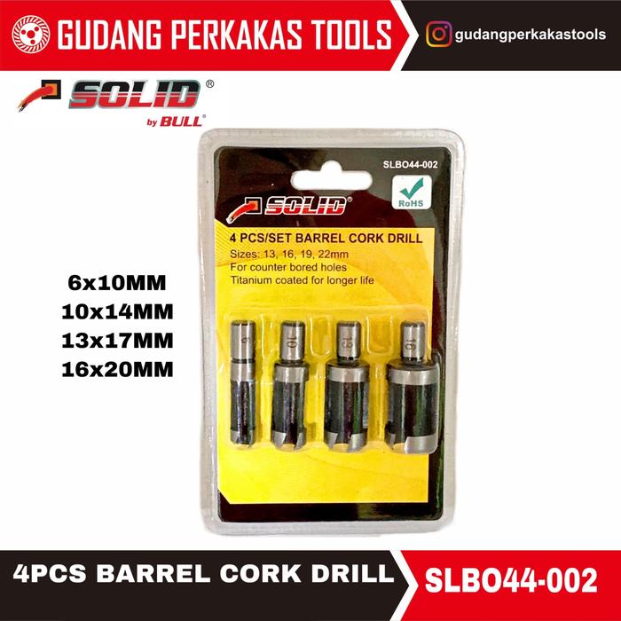 Jual Mata bor dowel plug barrel cork set pelubang kayu SOLID - Kab ...