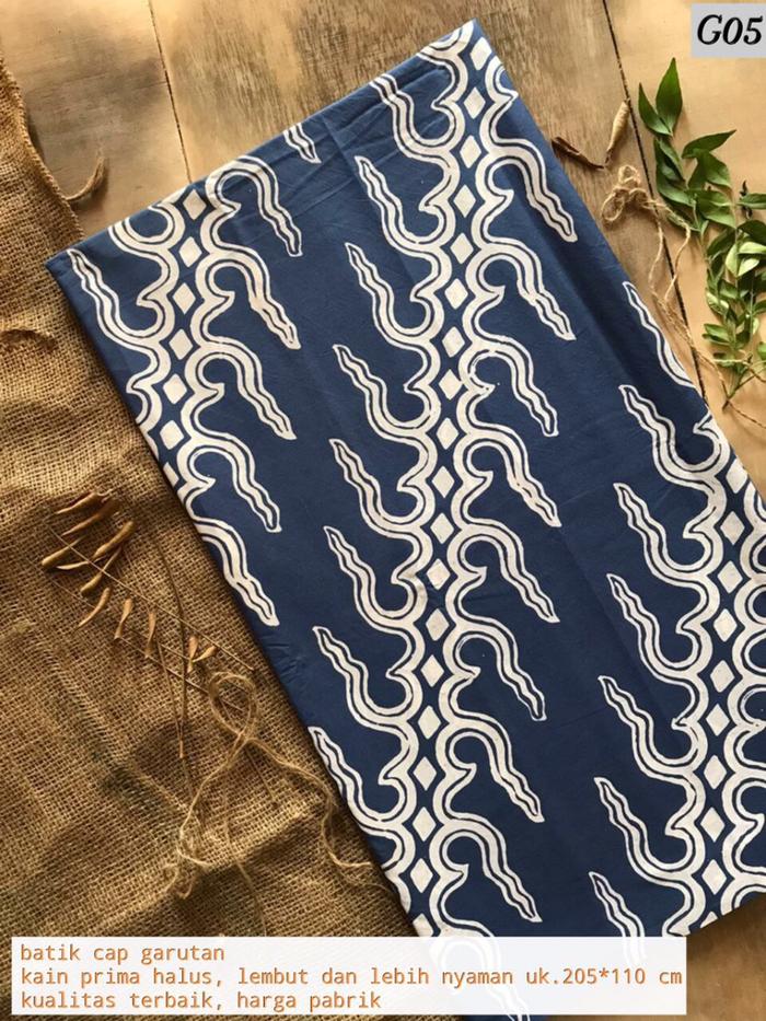 Jual Kain Batik Cap Garutan Motif Parang Warna Biru Dongker Navy T181 ...