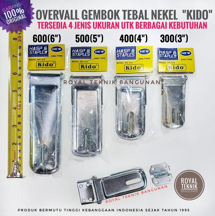 Jual Overval Gembok Tebal 6” inch KIDO/ Kunci Cantolan Kait/ Overpal ...