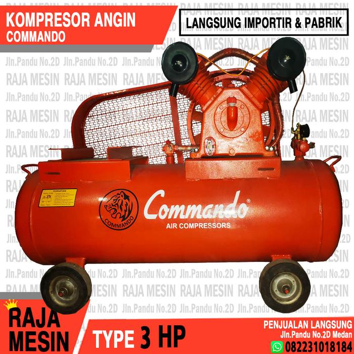 Jual Kompresor Angin 3HP Commando (Air Compressor) #GRATIS ONGKIR ...