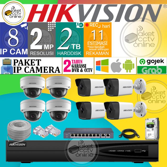 Jual PAKET IP CAMERA 8 KAMERA 2MP HIKVISION HDD 2TB - Jakarta Barat ...