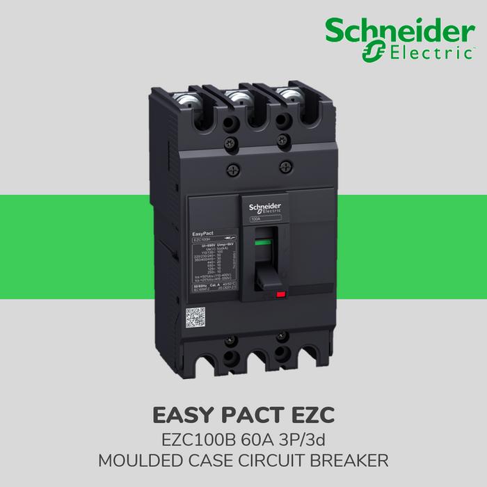 Promo Schneider EasyPact EZC100B Mccb 60A 3P 7.5Ka - EZC100B3060 Cicil ...