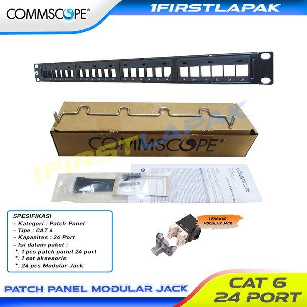 Jual Patch Panel 24 Port Cat6 AMP Commscope Cat 6 Patchpanel Rack ...