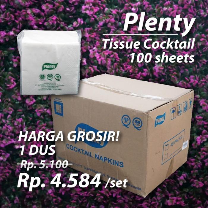 Jual [1 DUS] Tissue Plenty Cocktail - Tissue Kue - - 100 sheets - Kota ...