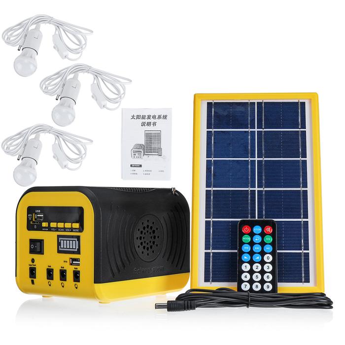 Jual Panel Surya Generator Sistem LED Spotlight USB Radio Musik ...