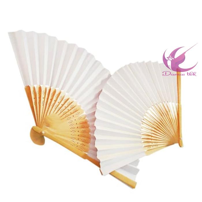 Jual Kipas Kertas Paper Fan Putih Polos 20 Cm Seni Craft Painting Lukis ...