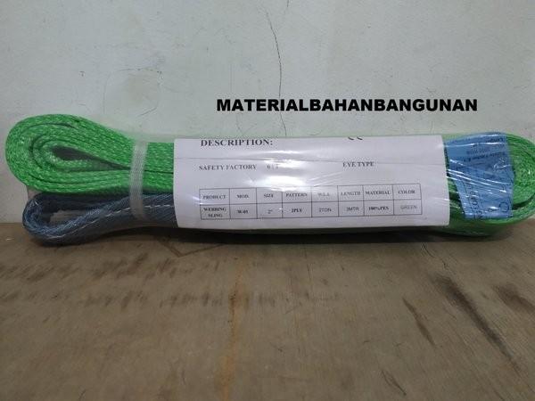 Jual Sling Kain 2 Inch x 3 Meter Beban 2 Ton Webing Seling Belt Hijau ...