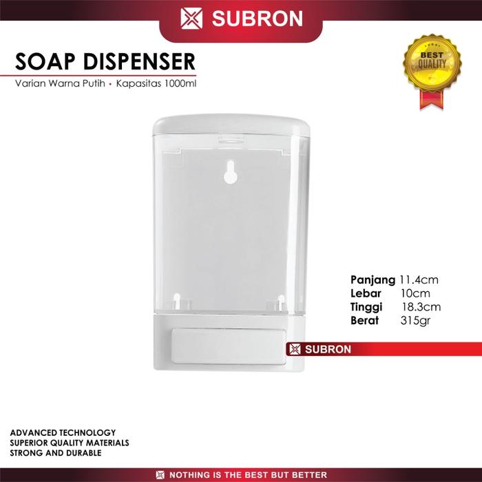 Promo SUBRON Soap Dispenser Besar 1000ml Wadah Tempat Sabun Cair Shampo ...