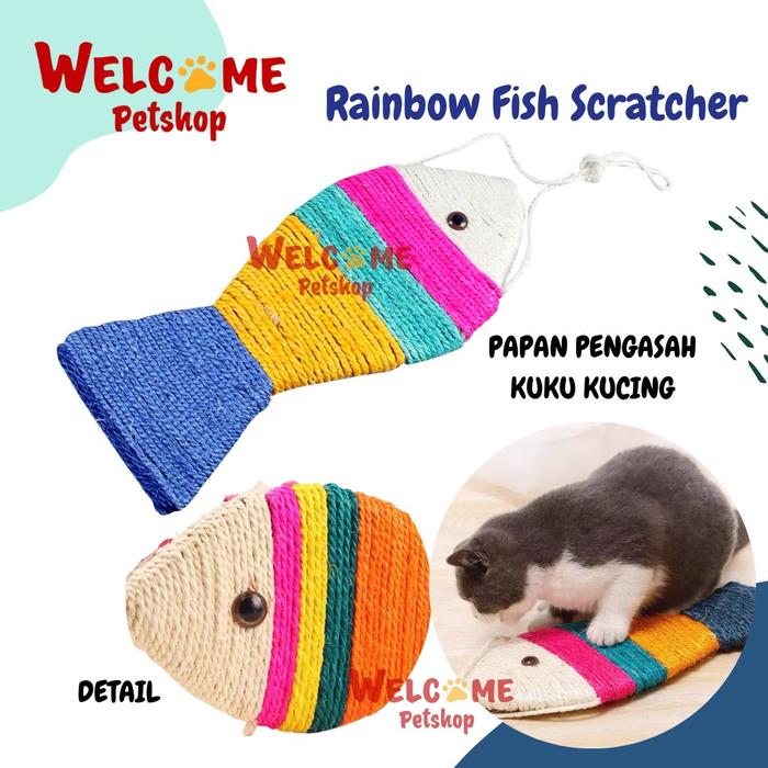 Jual Rainbow Fish Scratcher Papan Garukan Kucing Ikan Anyaman Alas Kuku ...