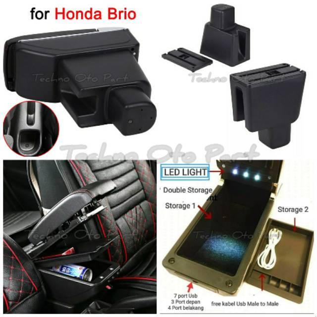 Jual Armrest Console Box Honda Brio Dual Layer 7 Usb Led Light - Kota ...