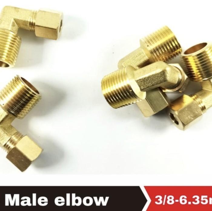 Jual Compression Fitting Nepel Sambungan Selang Tembaga Male Elbow 3/8-6.35 - Jakarta Barat ...