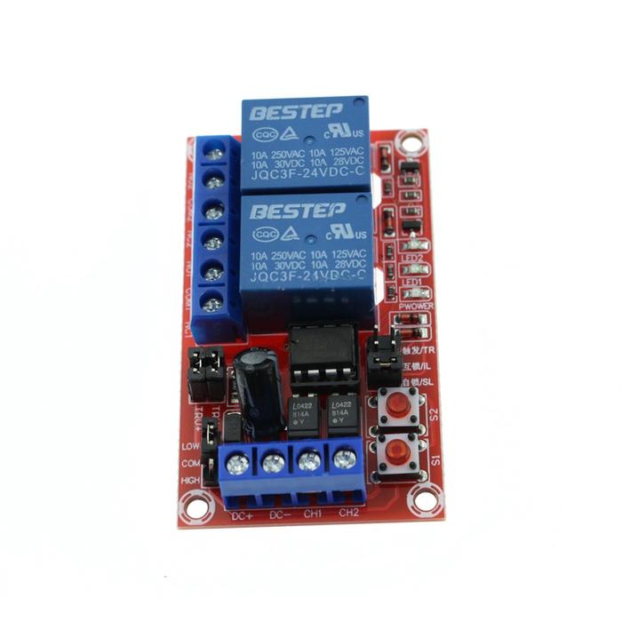 Jual 5V 12V 24V 2-way Self-locking and Interlock Relay Module - Kota ...