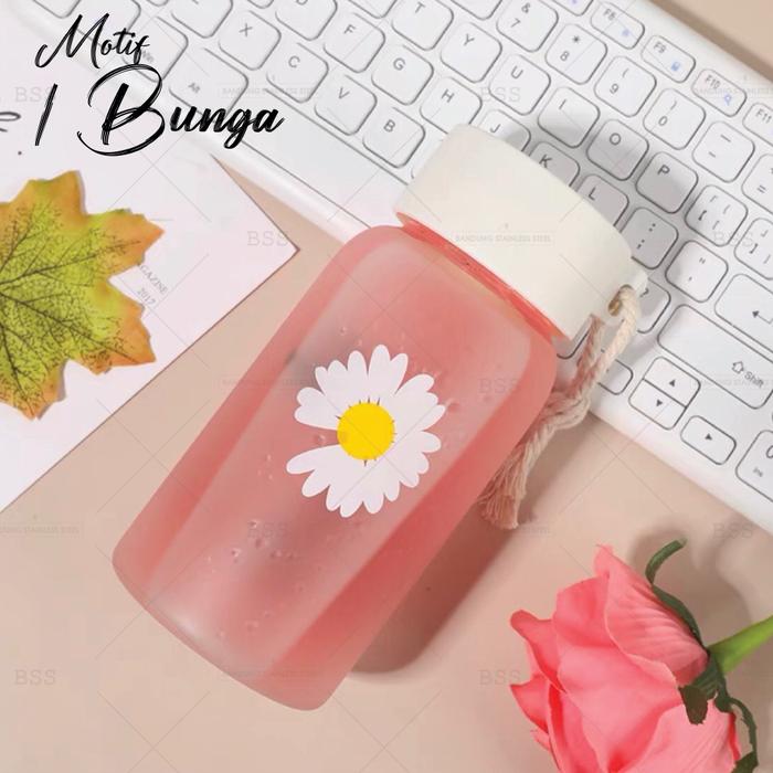 Jual Tumbler Glass Aesthetic 500ml Gelas Minum Teh Susu Bunga Aster ...