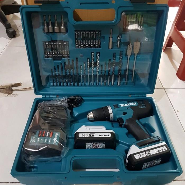 Jual Makita DF488D Mesin Bor Cordless 18V Set Mata Bor 74pcs bor ...