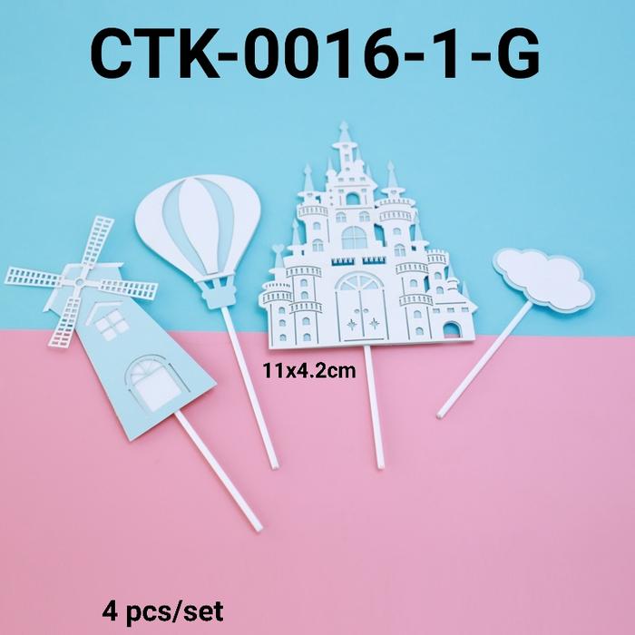 Jual GR-CTK-0016 Cake topper kertas hiasan kue istana castle princess - CTK-0016-4-S - Jakarta ...