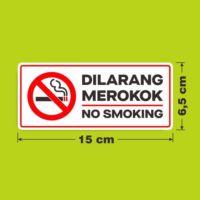 Jual Label Sticker Vinyl Stiker Sign Dilarang Merokok No Smoking 6,5x15 ...