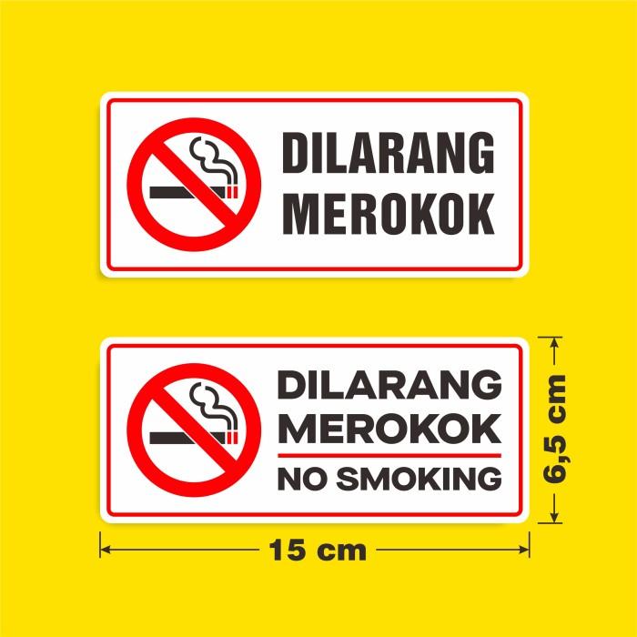 Jual Label Sticker Vinyl Stiker Sign Dilarang Merokok No Smoking 6,5x15 ...