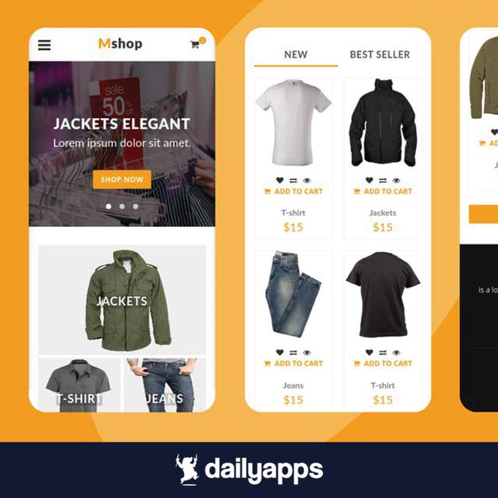 Jual Mshop Ecommerce Mobile Template - Kab. Indramayu - DailyApps | Tokopedia