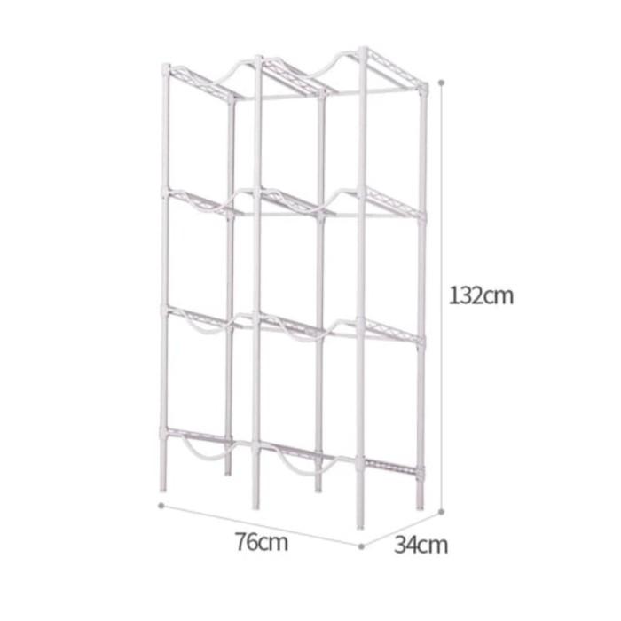 Jual krisbow rak galon 8 susun_bucket shelf 8 bottle white_rak besi ...