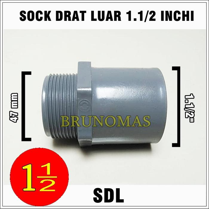Jual SDL 1.5" Inchi Sock Drat Luar 1.1/2"- Valve Socket pipa pvc - Kab ...
