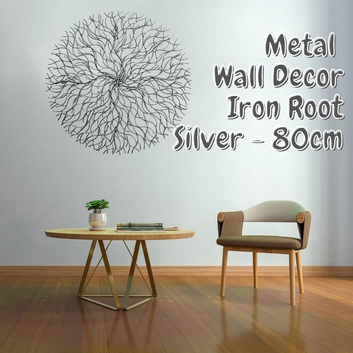 Promo Dekorasi Dinding Hiasan Dinding Metal Silver | Round Metal Wall ...