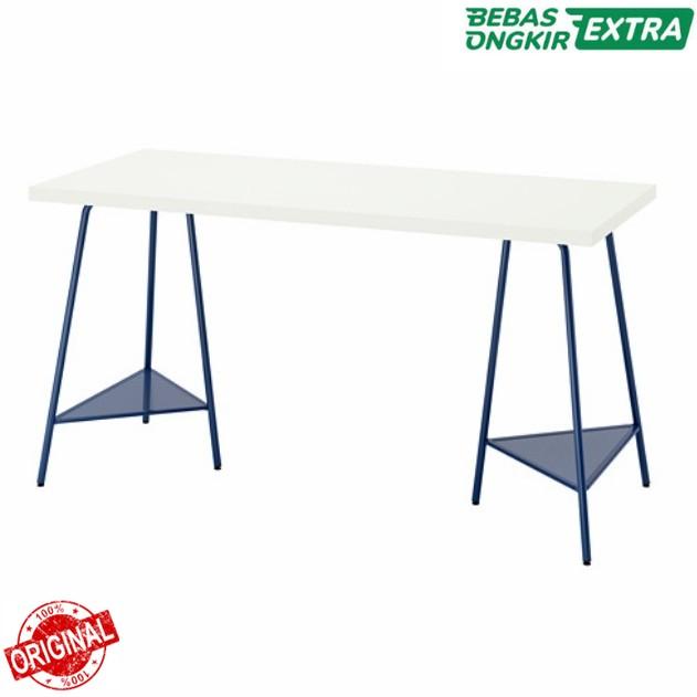 Jual Meja Papan Dengan Penyangga Besi Biru Kokoh Serbaguna 140x60cm ...