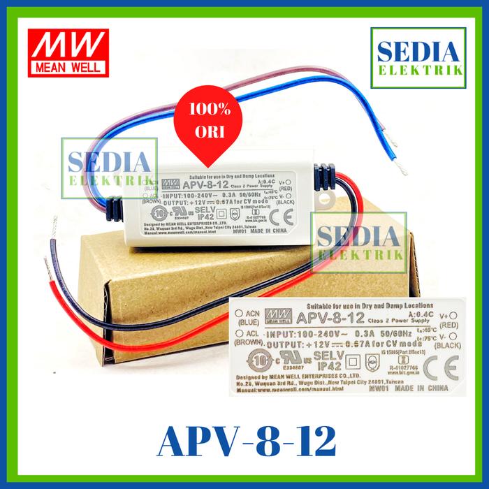 Jual MEANWELL APV-8-12 Power Supply LED Driver APV812 APV 8 12 - Kota ...