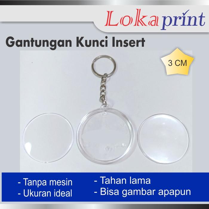 Jual BENING Bahan Gantungan Kunci Akrilik Insert Paper 2 Sisi Bulat 3 ...