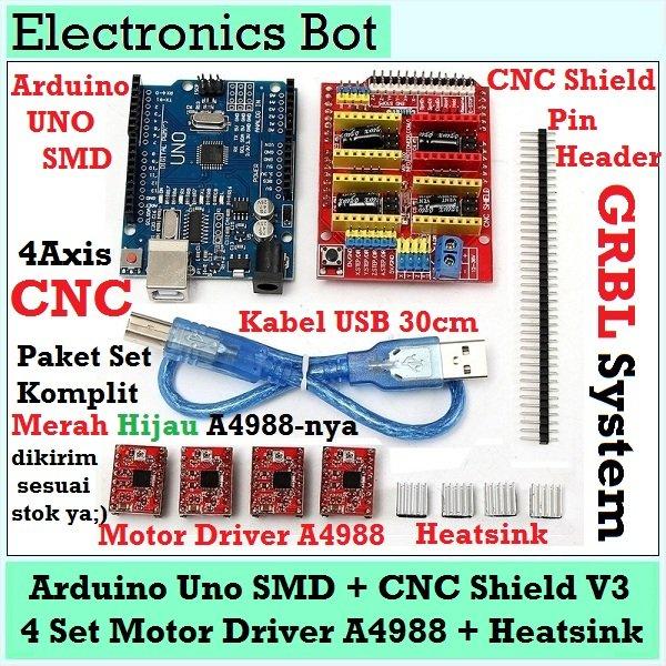 Jual CNC Shield V3 dan Arduino Uno R3 Set 4 Motor Driver dan 4 ...