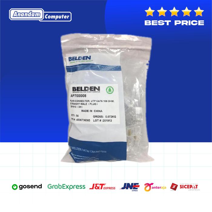 Jual Belden RJ45 Connector Cat.6 Konektor RJ-45 Cat6 ORIGINAL - Kab ...