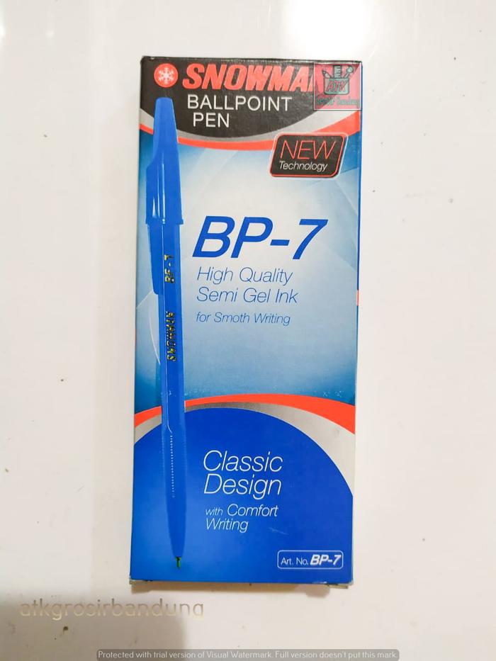 Jual Pulpen Snowman BP-7 Semi Gel Warna Biru dan Hitam Grosir Murah ...