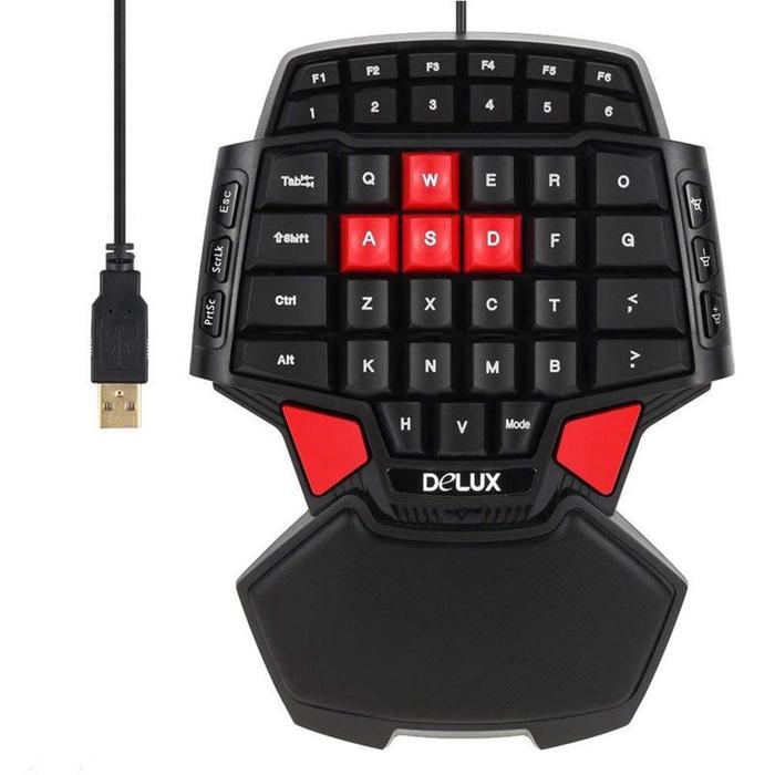 Jual Delux T9 Gaming Keyboard 47 Keys One-hand Wired USB Keypad Double ...