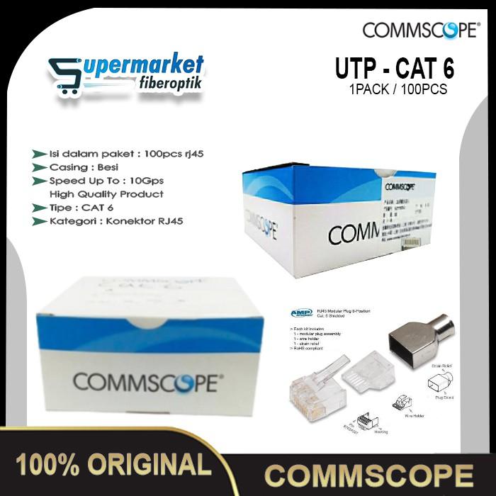 Jual Connector RJ45 CAT 6 AMP Commscope Konektor RJ45 CAT6 100pcs ...