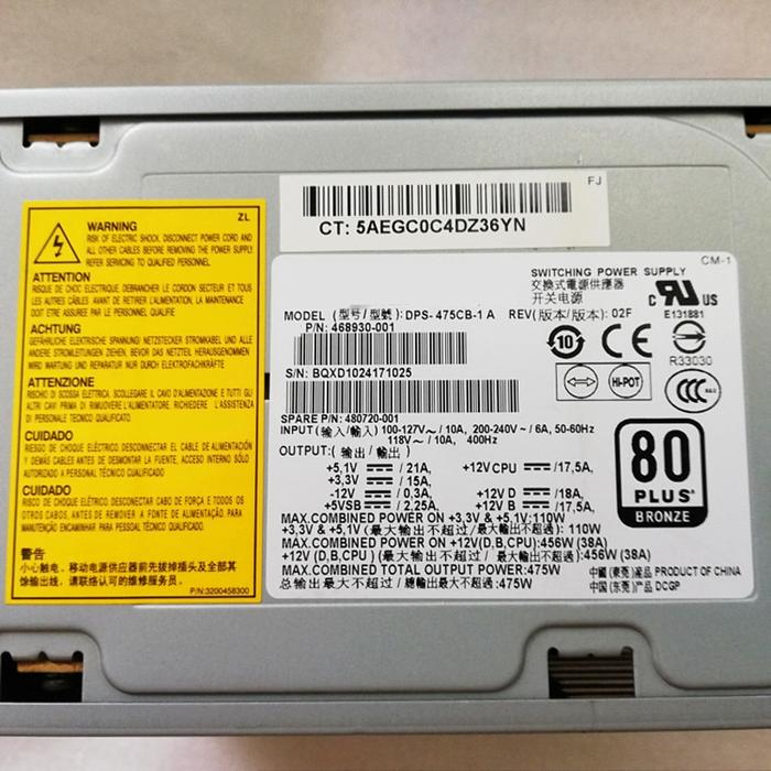 Jual New PSU For HP Z400 XW4600 475W Power Supply DPS-475CB-1 A 468930 ...