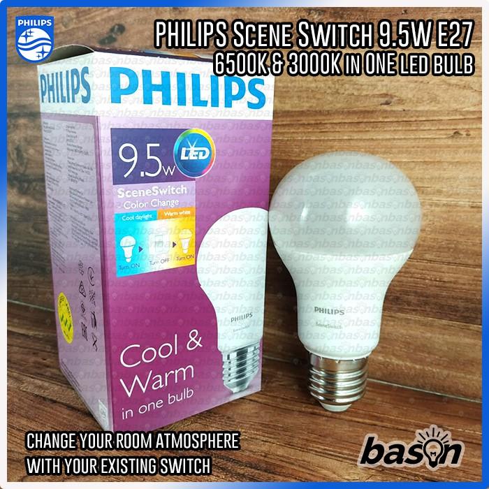 Jual PHILIPS Scene Switch LED Bulb 9.5W | Cahaya Putih dan Kuning - 1 ...