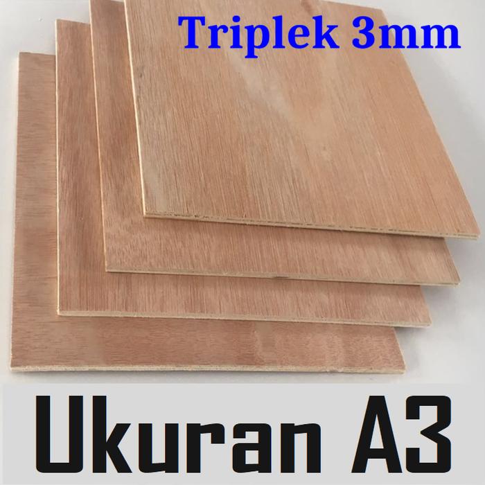Jual Triplek 3mm Ukuran A3 uk. 297x420x3mm (Multiplek/Plywood 3mm ...