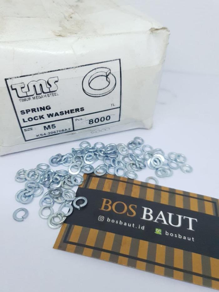 Jual Ring Veer Besi Putih - Spring Washer Ukuran M5 ISI 10 PCS - Kota ...